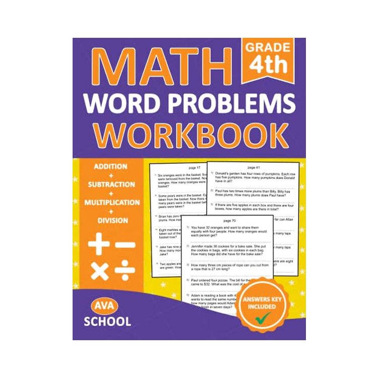 Math Word Problems Workbook For Grade 4 Addition,Subtraction ...
