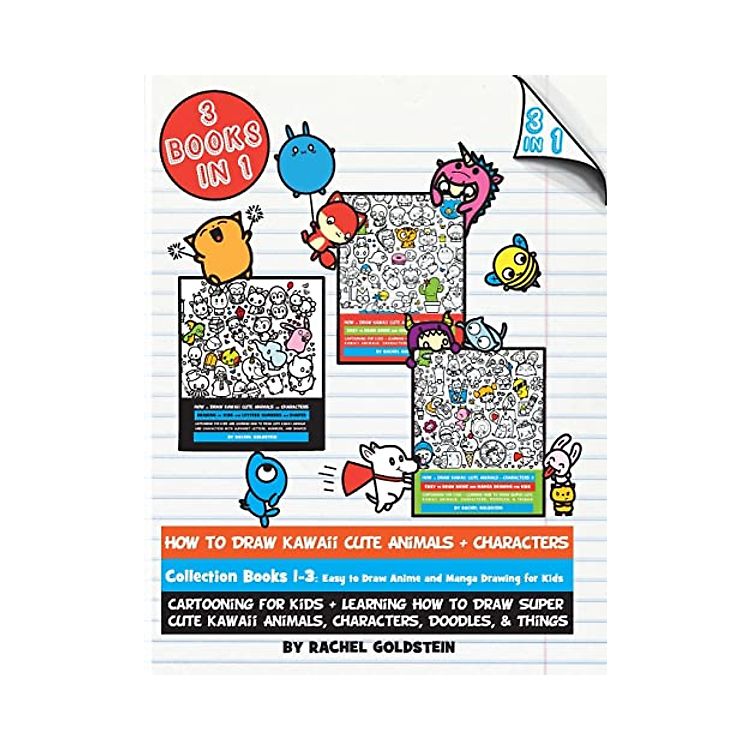 How to Draw Kawaii Cute Animals + Characters Collection Books 1-3 ...