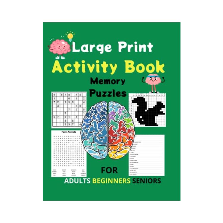 Large Print Activity Book Memory Puzzles For Adults Beginners Seniors ...