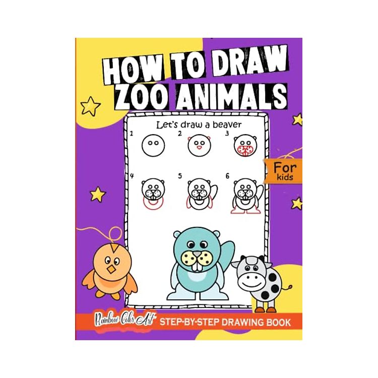 How to Draw Zoo Animals Step-By-Step Drawing Book For Kids: Learn How ...