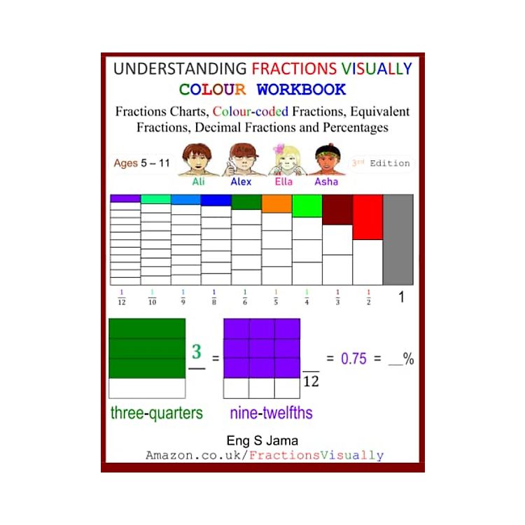 UNDERSTANDING FRACTIONS VISUALLY COLOUR WORKBOOK: Fractions Charts ...