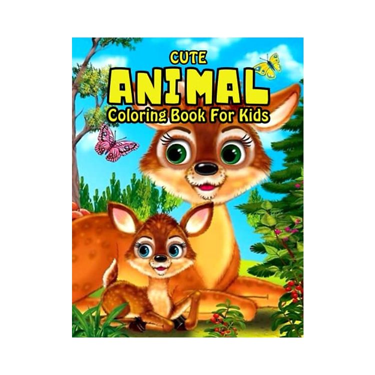 Cute Animal Coloring Book For Kids: Fun And Easy Coloring Pages in Cute ...