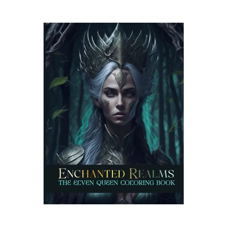 Enchanted Realms: Ethereal elven queen coloring pages for adultsElven ...